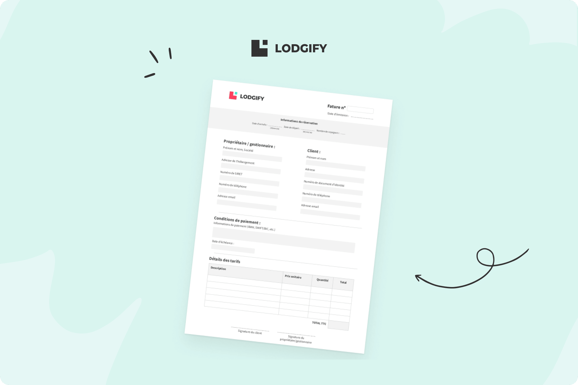 Modèle gratuit de facture de location saisonnière (2025)