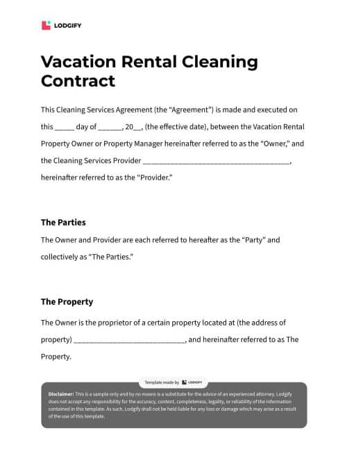 The Perfect Vacation Rental Cleaning Contract (Free Template)